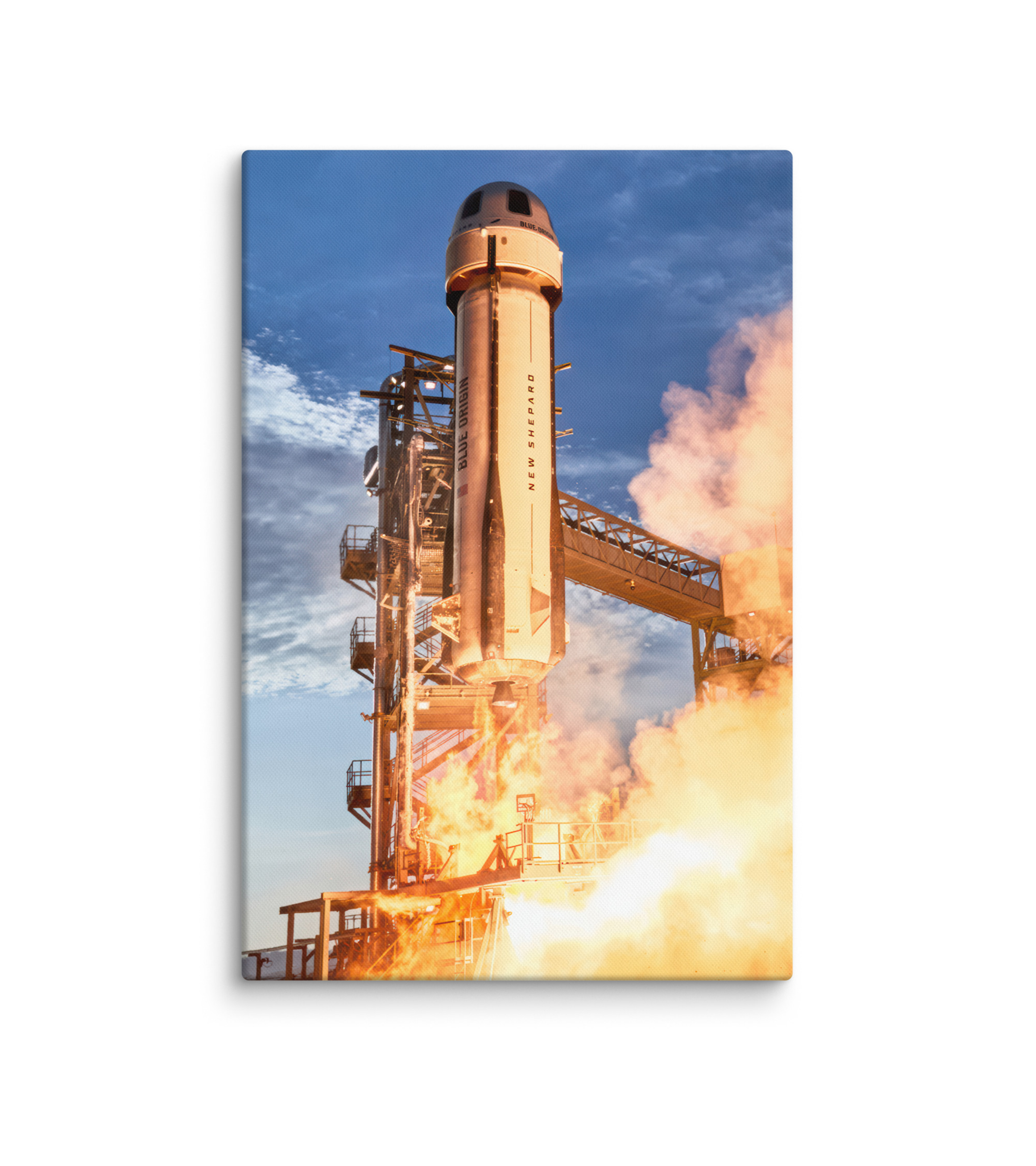 New Shepard Launch Canvas/Framed Print – Blue Origin Shop